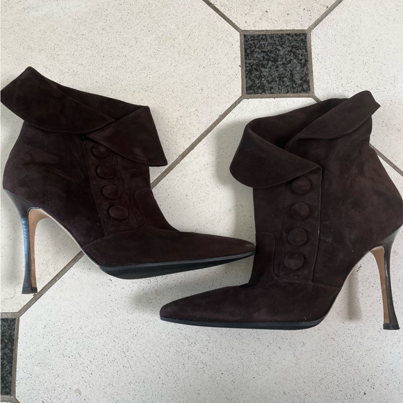 Manolo Blahnik | Shoes | Authentic Manolo Blahnik Suede Ankle Boots ...